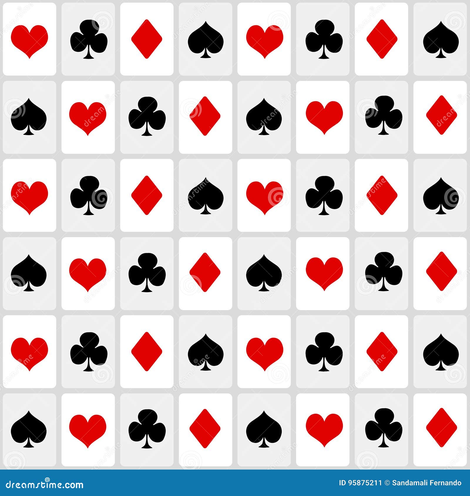 Playing Cards Seamless Background Stock Illustration - Illustration of ...