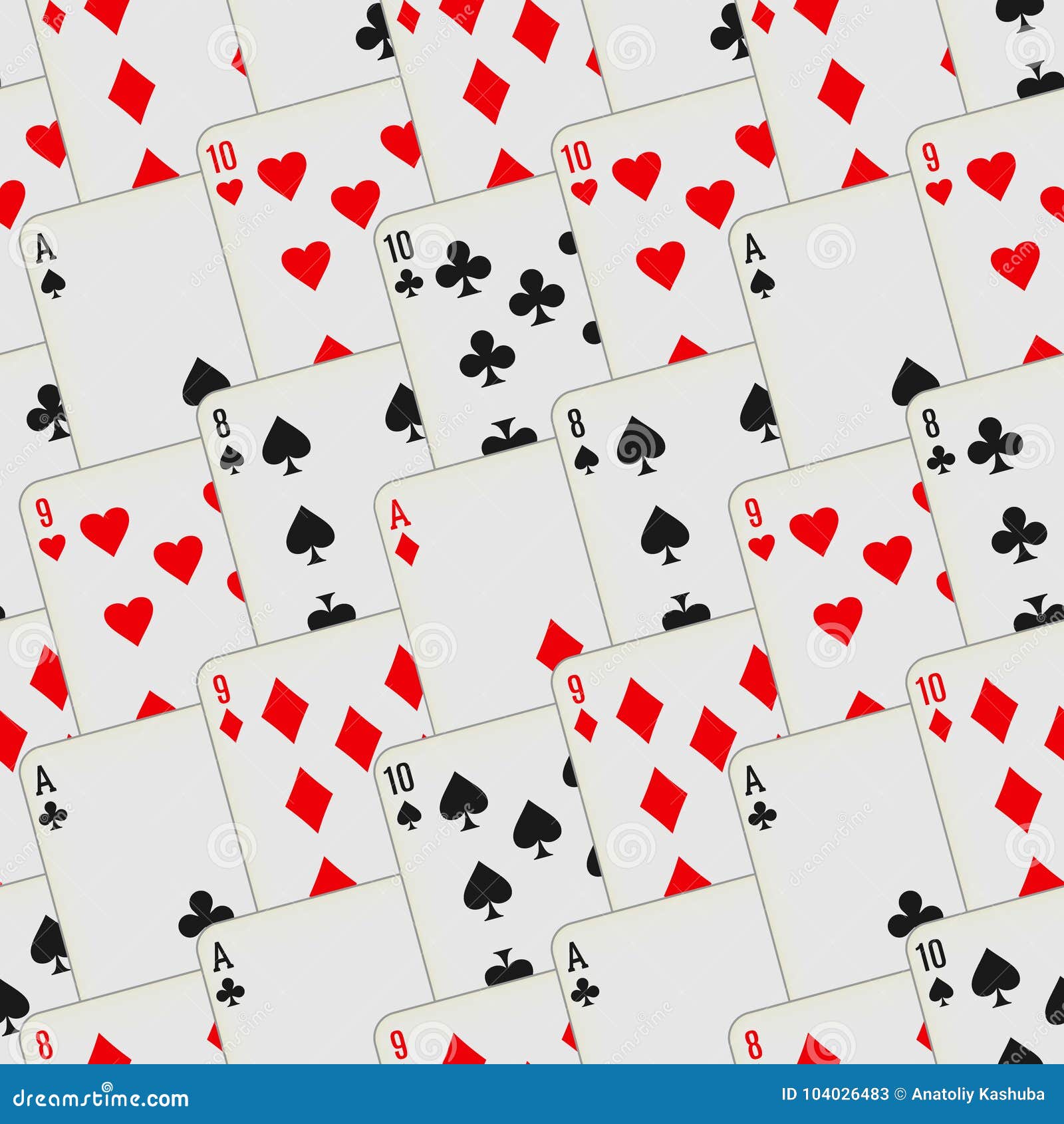 Playing Cards Seamless Pattern. Card Deck Repeated Background Stock ...