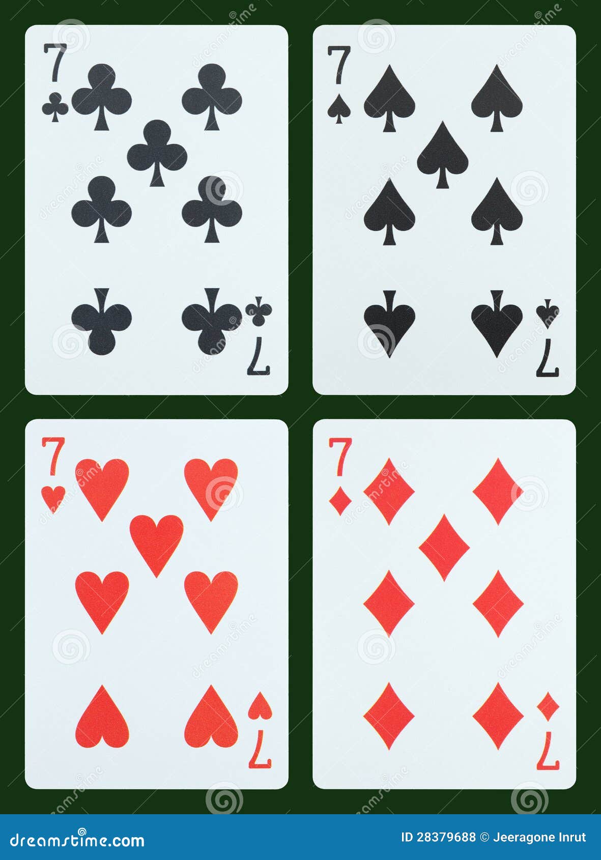 Playing cards - Seven stock illustration. Illustration of cards - 28379688