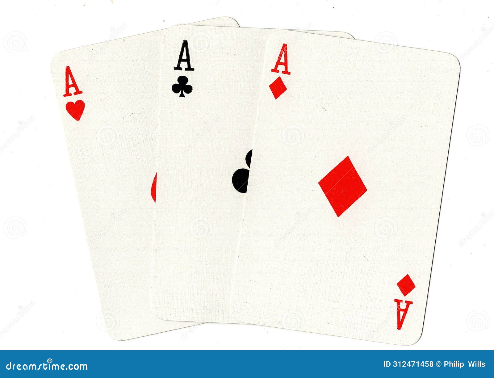 Playing Cards Showing Three Aces. Stock Illustration - Illustration of ...
