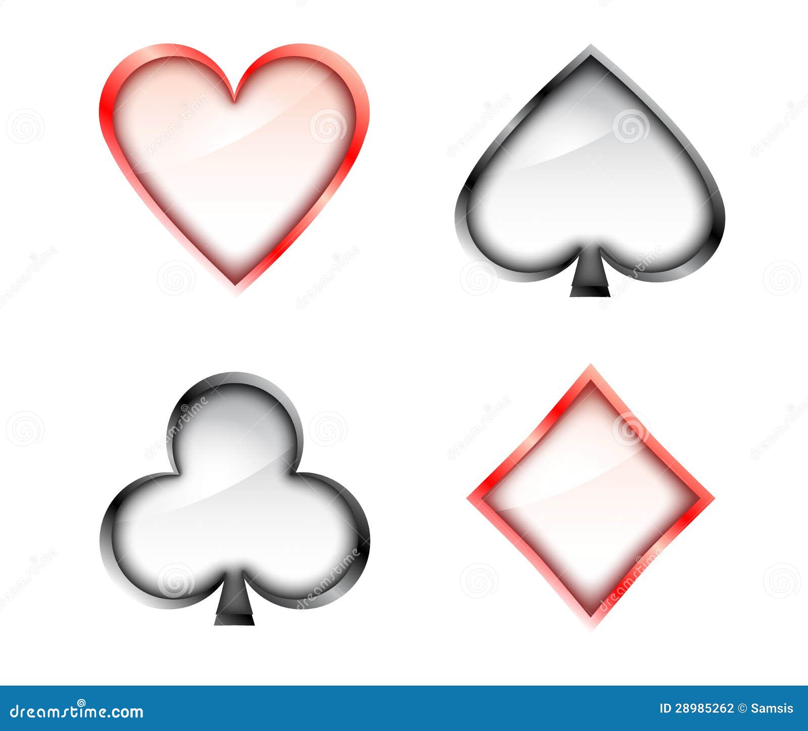 Playing cards signs stock illustration. Illustration of heart - 28985262