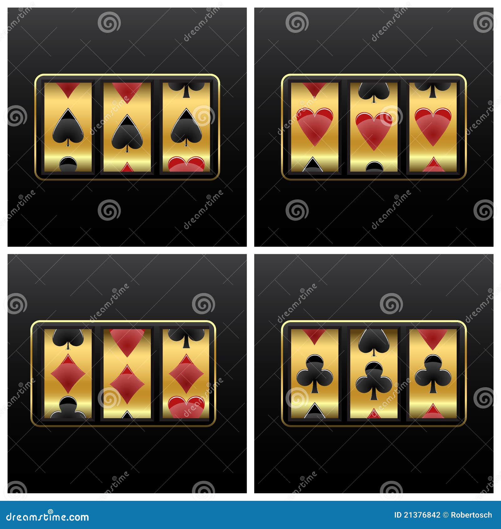 Playing cards slot machine stock vector. Illustration of poker - 21376842