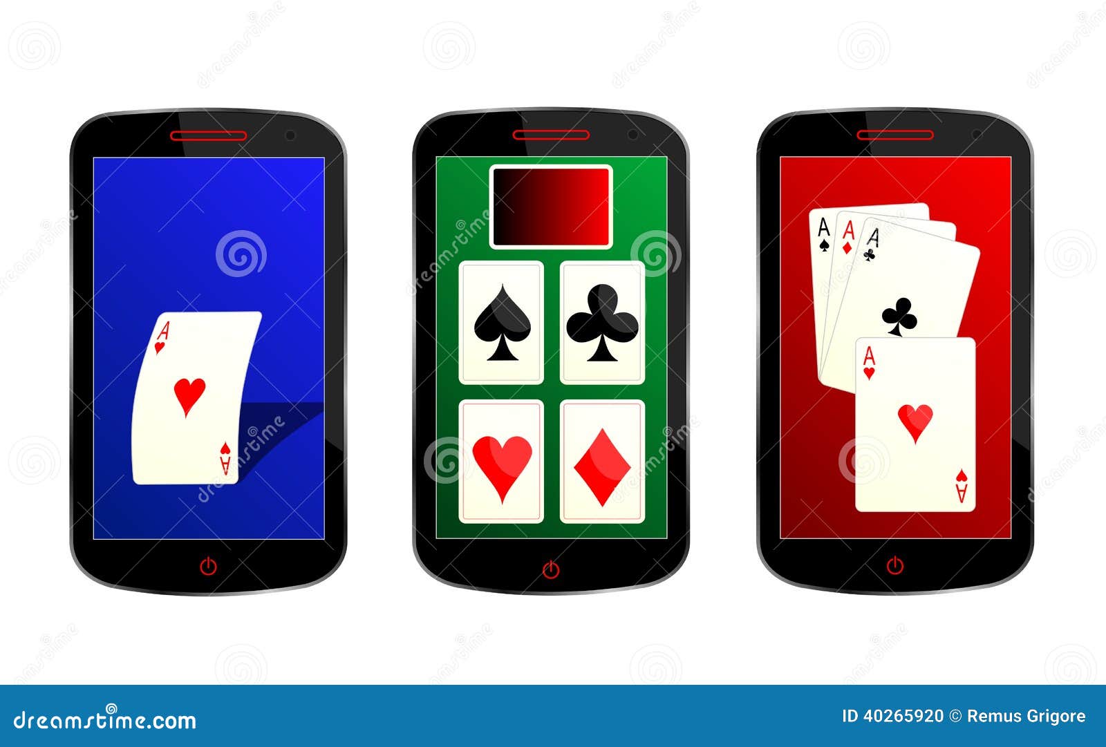 Playing cards smartphones stock illustration. Illustration of poker ...