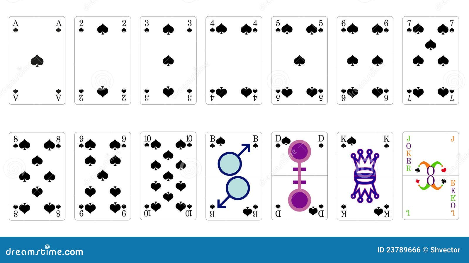 Playing cards spade stock illustration. Illustration of gambling - 23789666