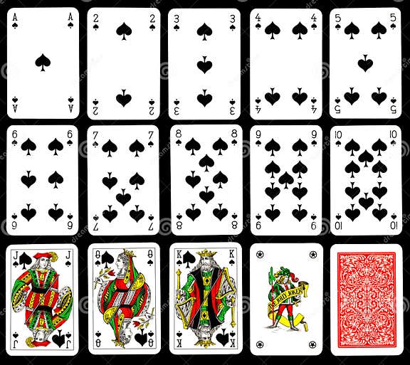 Playing cards - Spades stock illustration. Illustration of deck - 16411722