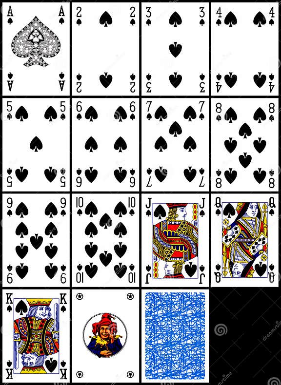 Playing Cards - the Spades Suit Stock Illustration - Illustration of ...