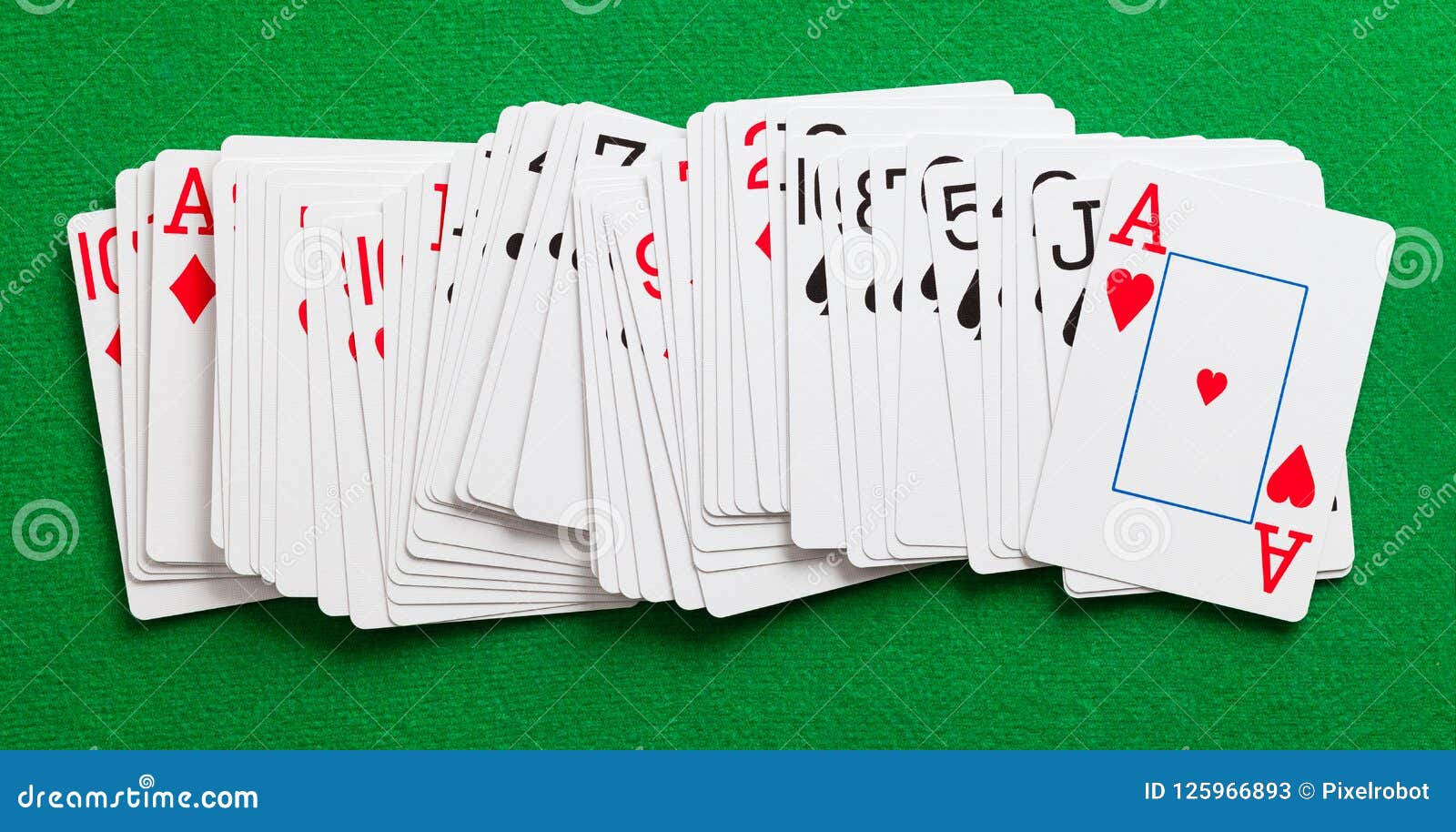 Playing Cards Spread Out stock image. Image of green - 125966893