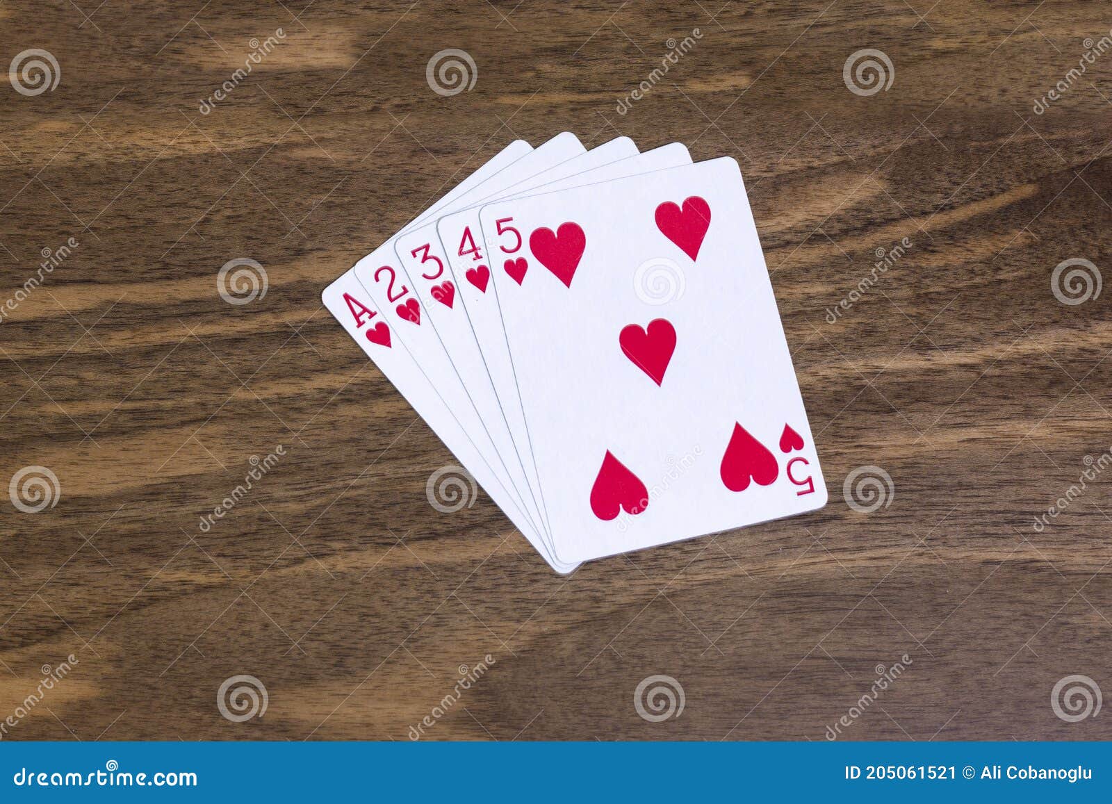 Playing Cards, a Straight.in a Poker Game Stock Image - Image of card ...