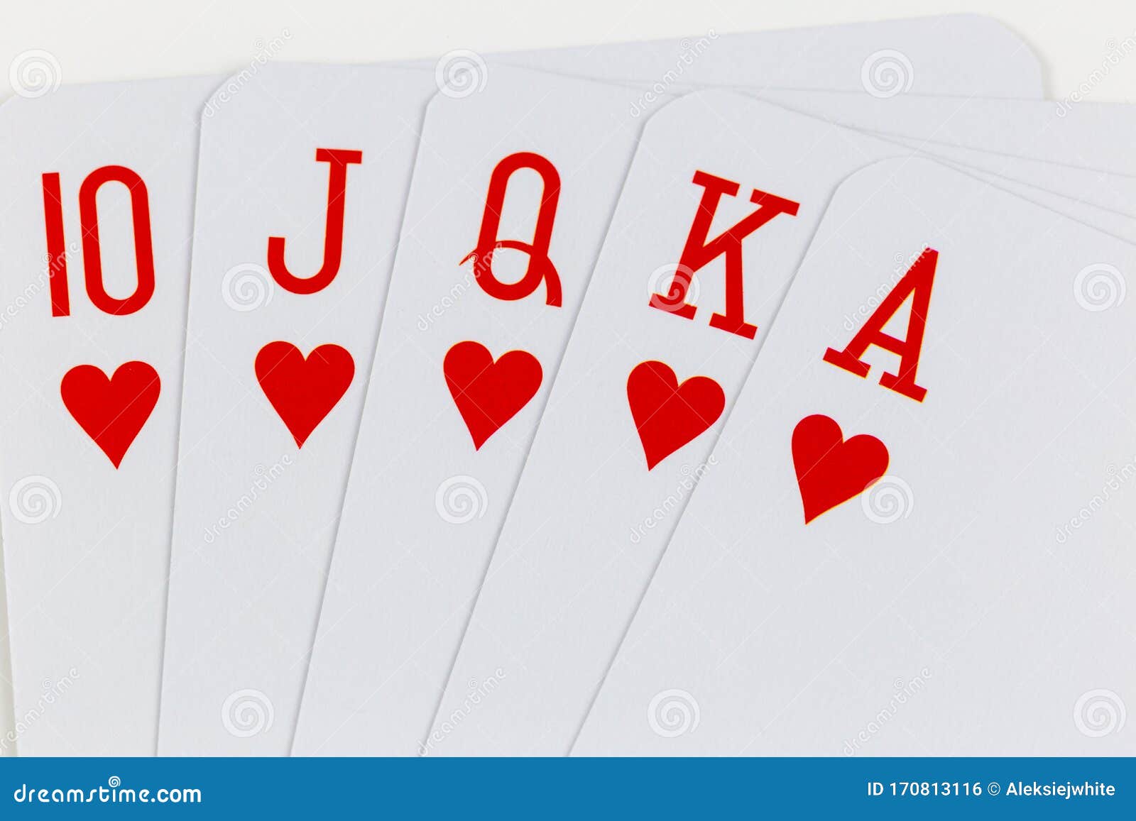 Playing Cards, Straight on White Background Macro Photo Stock Photo ...