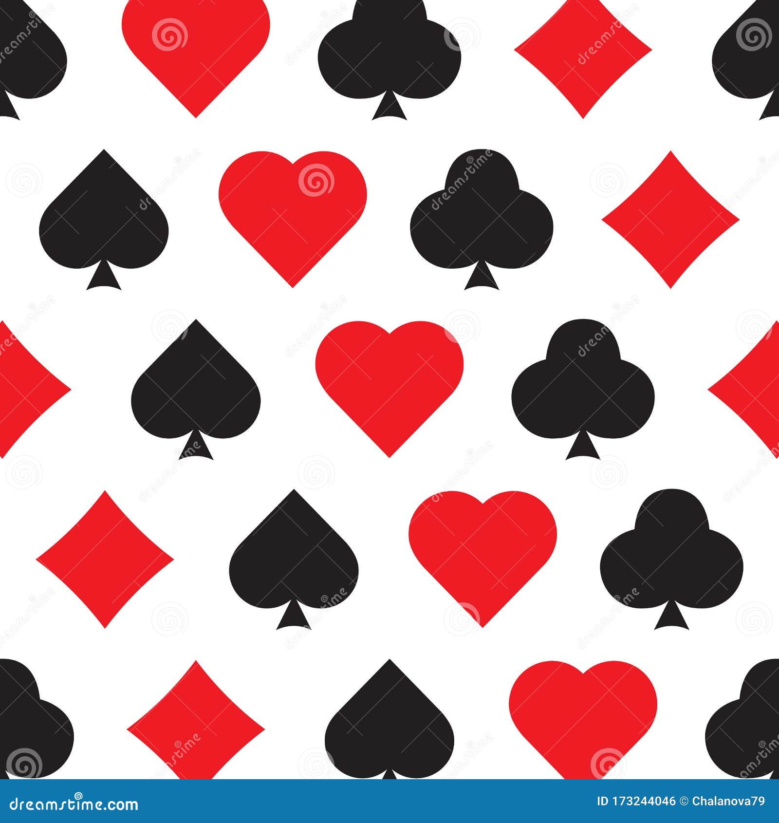 Playing Cards Suit Seamless Pattern Background Game. Vector ...