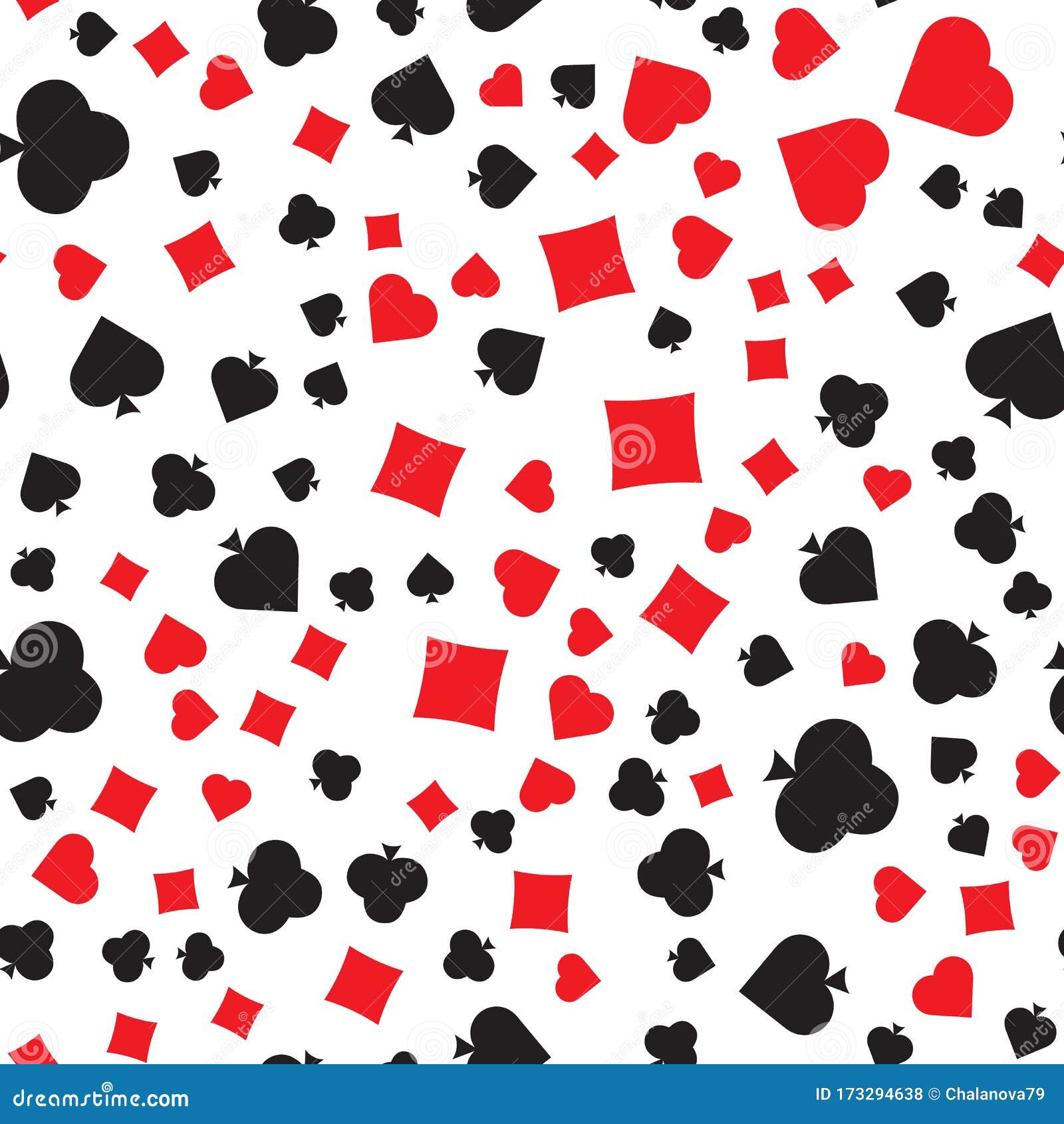 Playing Cards Suit Seamless Random Pattern Background Game. Vector ...
