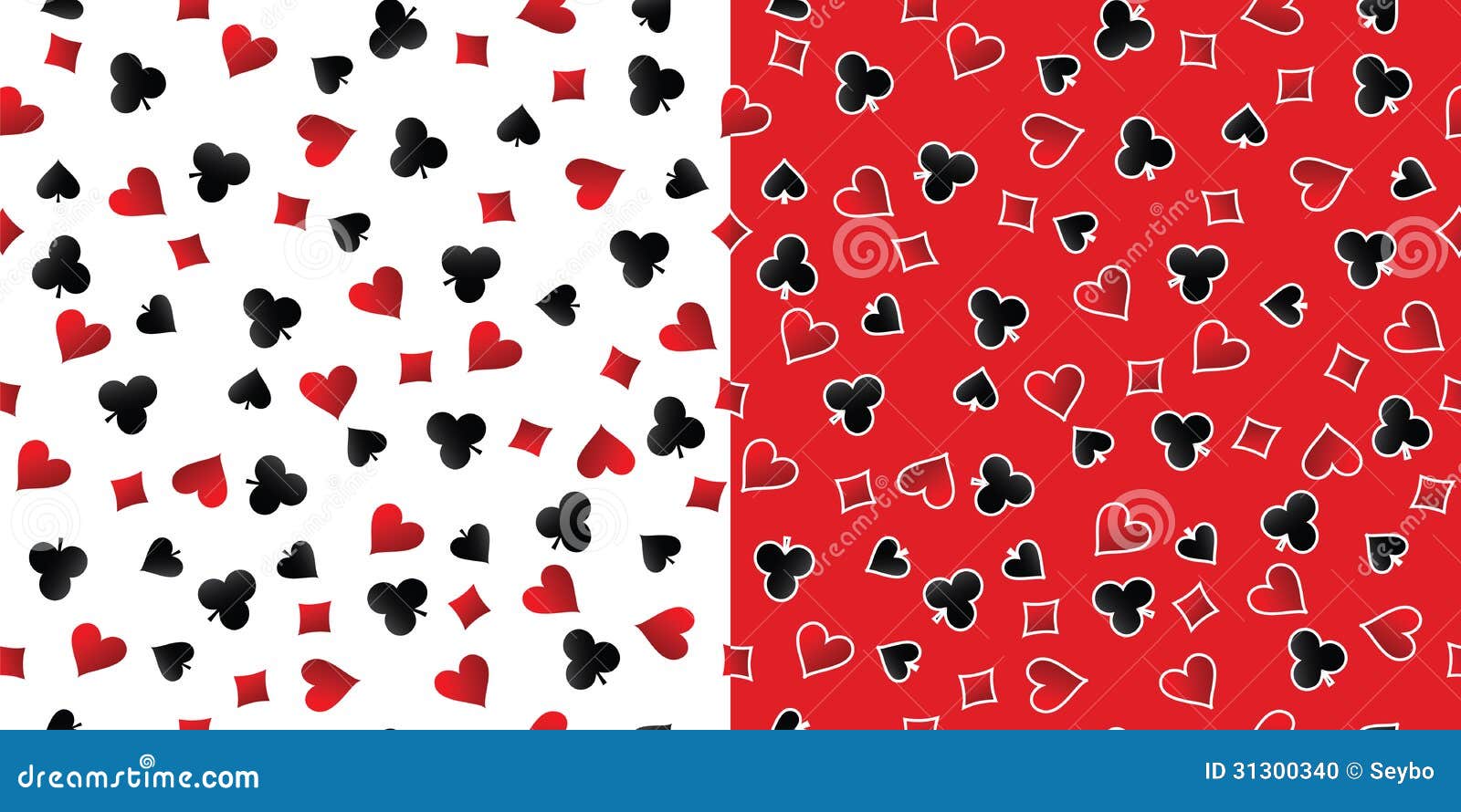 Playing Cards Suits Seamless Patterns. Vector Stock Vector ...