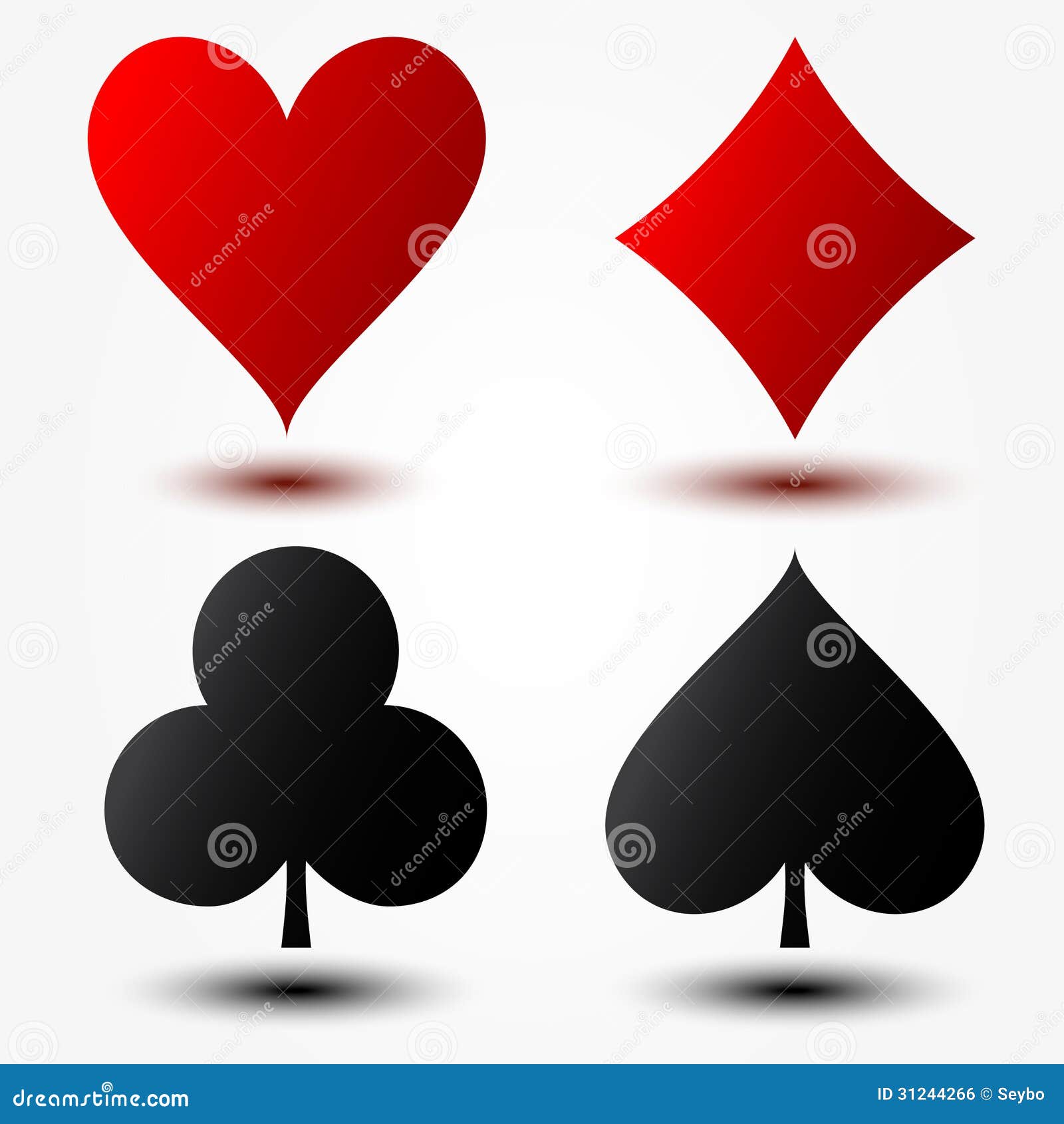 Playing Cards Suits. Vector Illustration Stock Vector - Illustration of ...