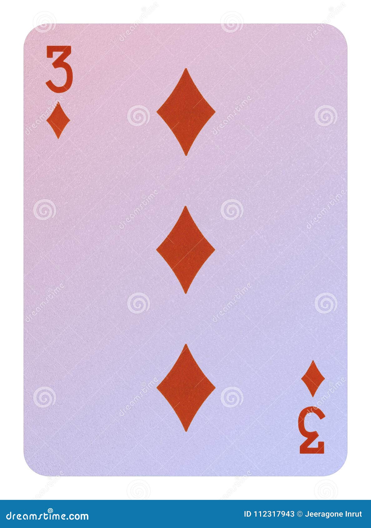 Playing Cards, Three of Diamonds Stock Image - Image of risk, pink ...