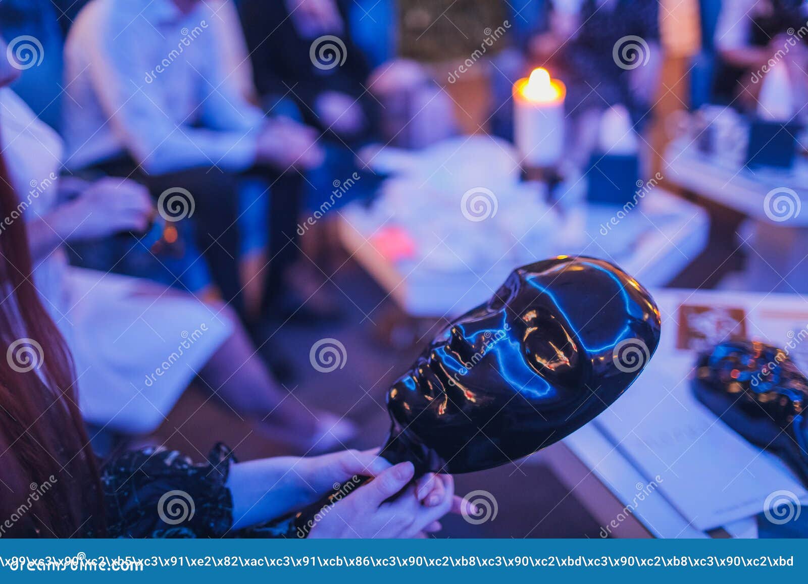 Playing Cards, Two White Masks for Playing the Mafia. Stock Photo ...