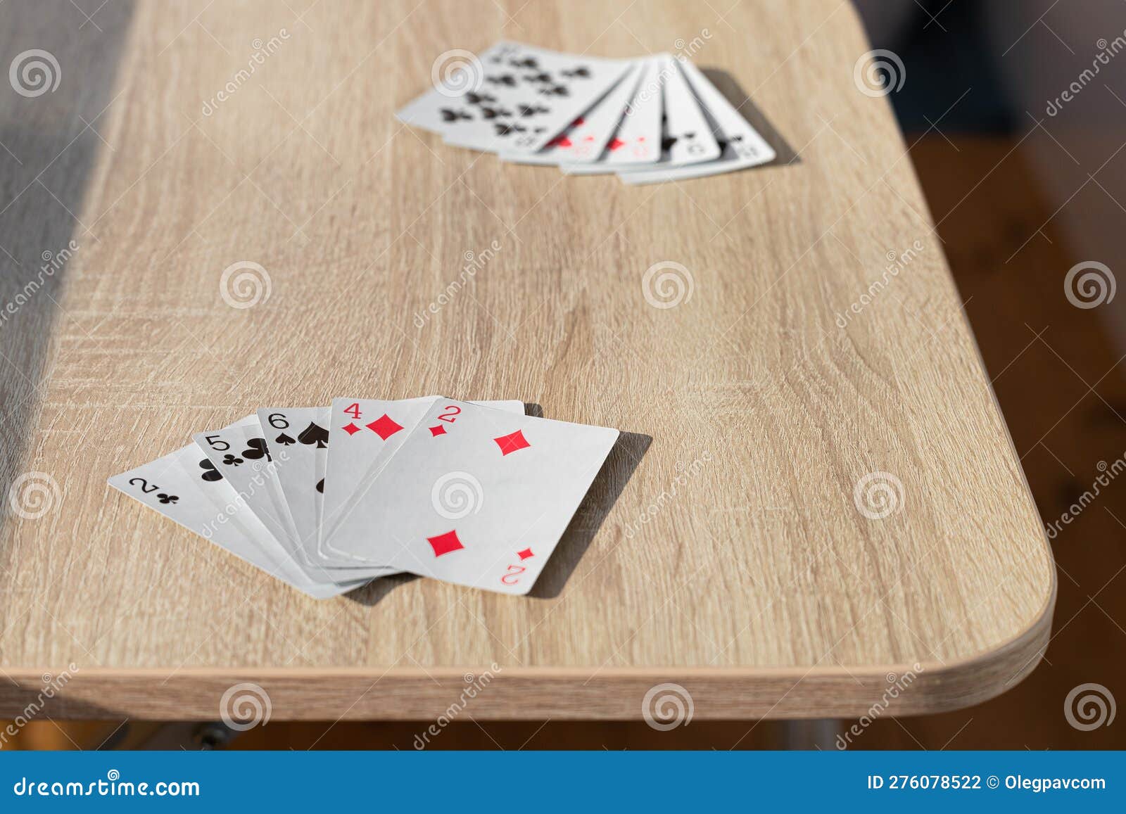 Playing Cards of Various Suits Lie on the Table Stock Photo - Image of ...