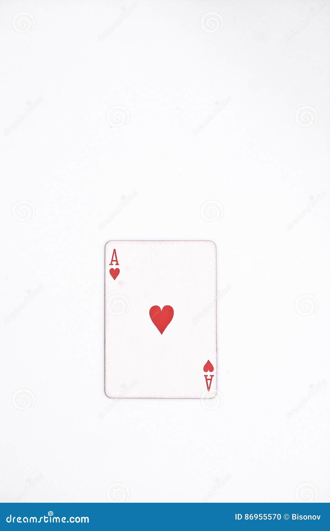 Playing Cards Vertical Size. Ace of Hearts on White Background ...