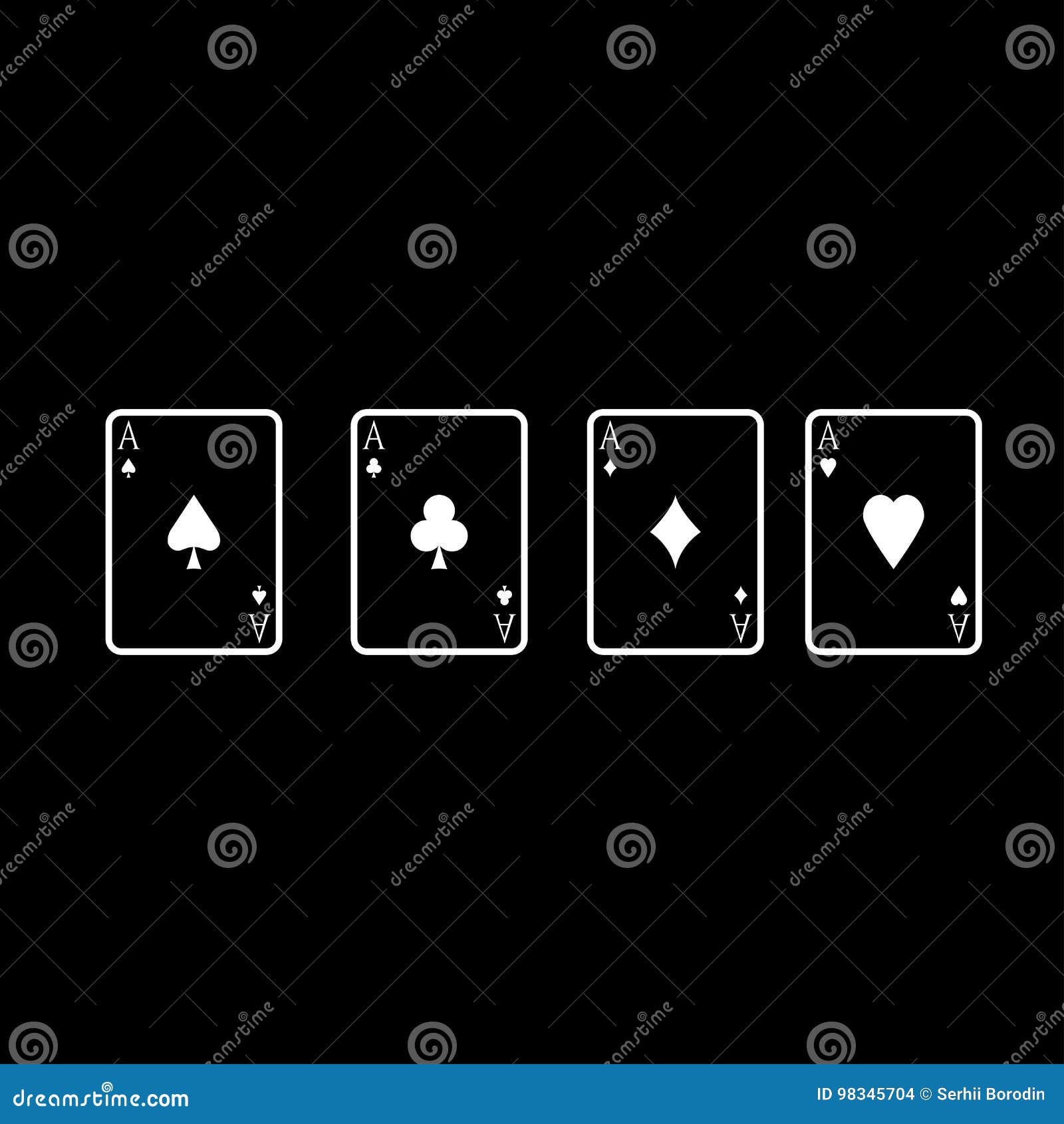 Playing Cards White Color Icon . Stock Vector - Illustration of game ...