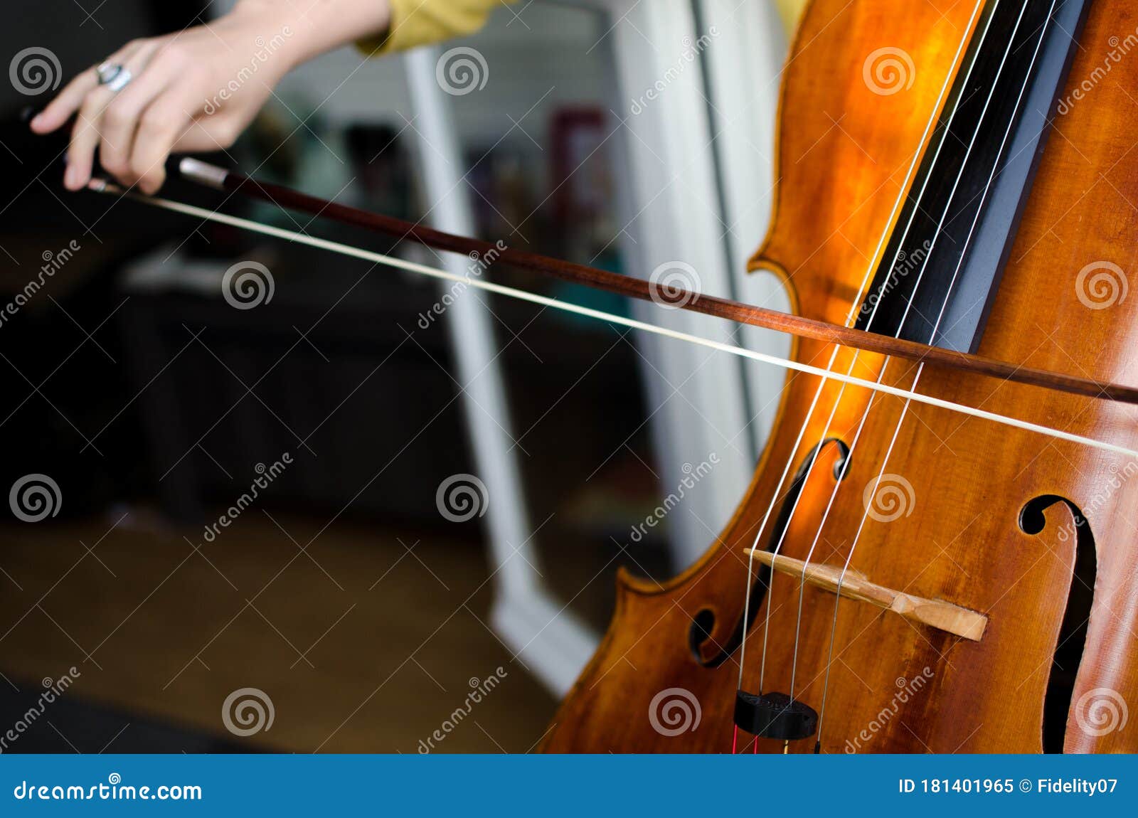 Playing cello close-up stock image. Image of classical - 181401965