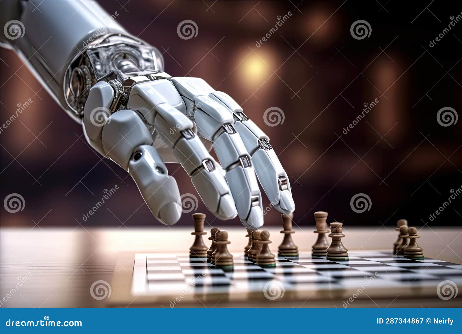 Playing chess with ai stock illustration. Illustration of innovation ...