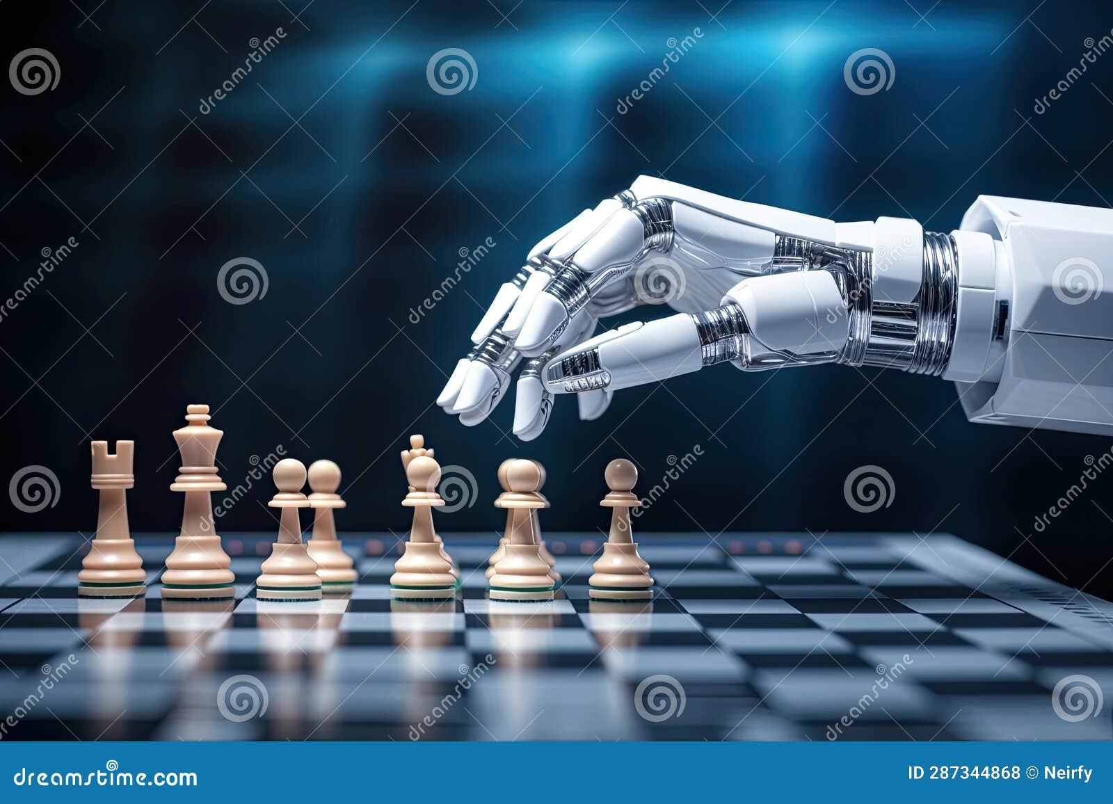 Playing chess with ai stock illustration. Illustration of business ...