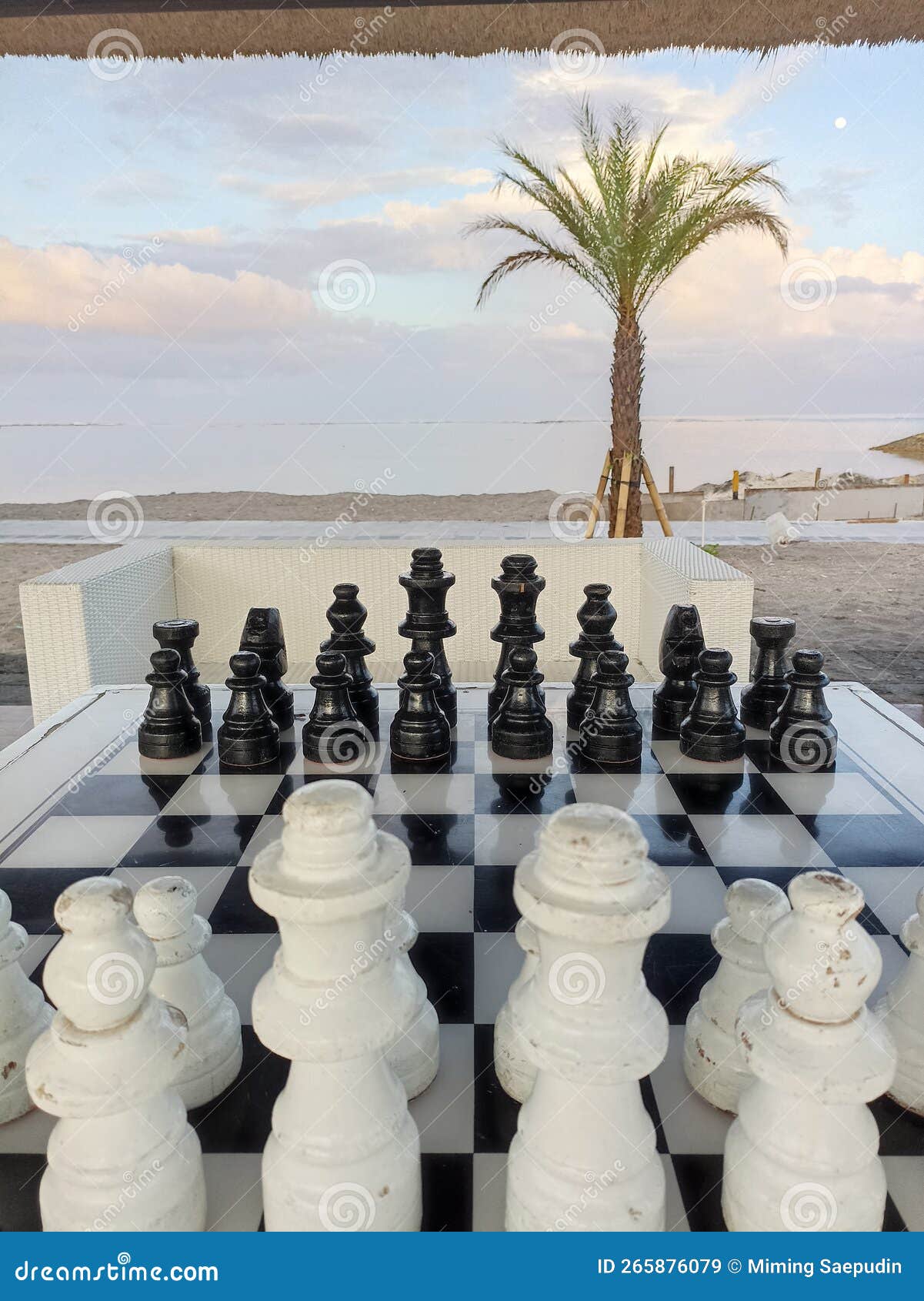 Playing Chess in Front of Beach Stock Image - Image of chess, playing ...