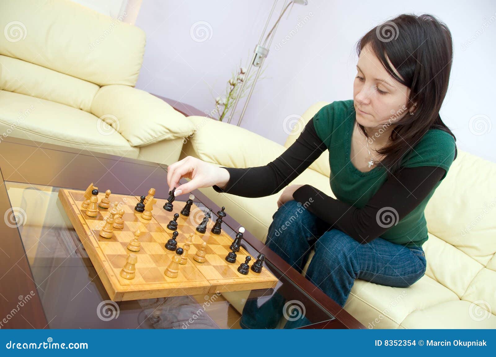 Playing chess at home stock photo. Image of pawn, game - 8352354