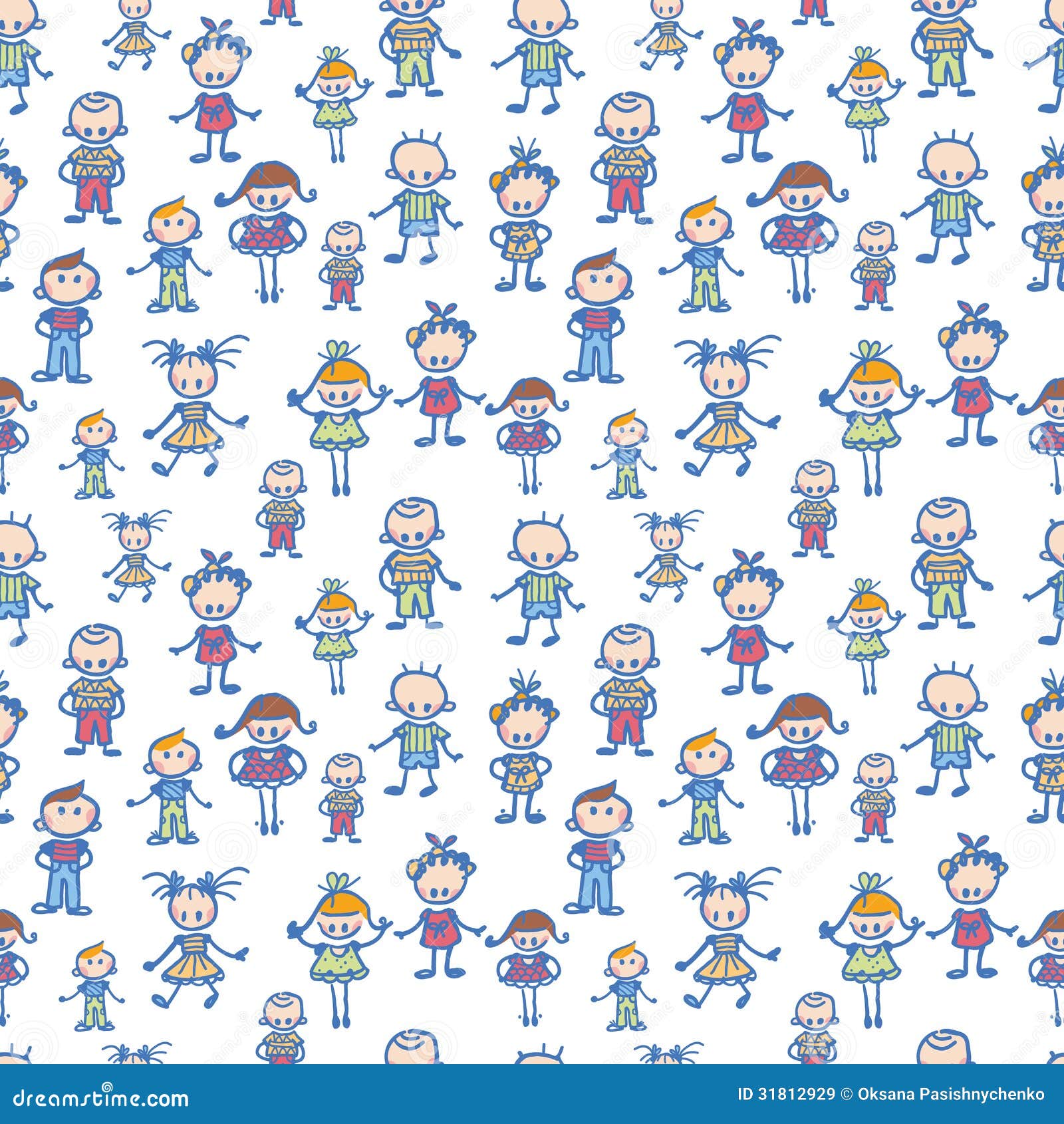 Playing Children Seamless Pattern Background Stock Vector ...