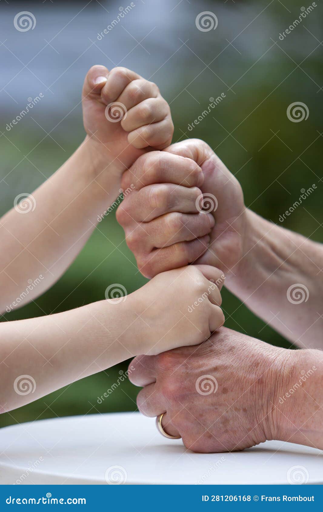 Playing Childrens Hand Game Fist Stacking Stock Photo - Image of mother ...