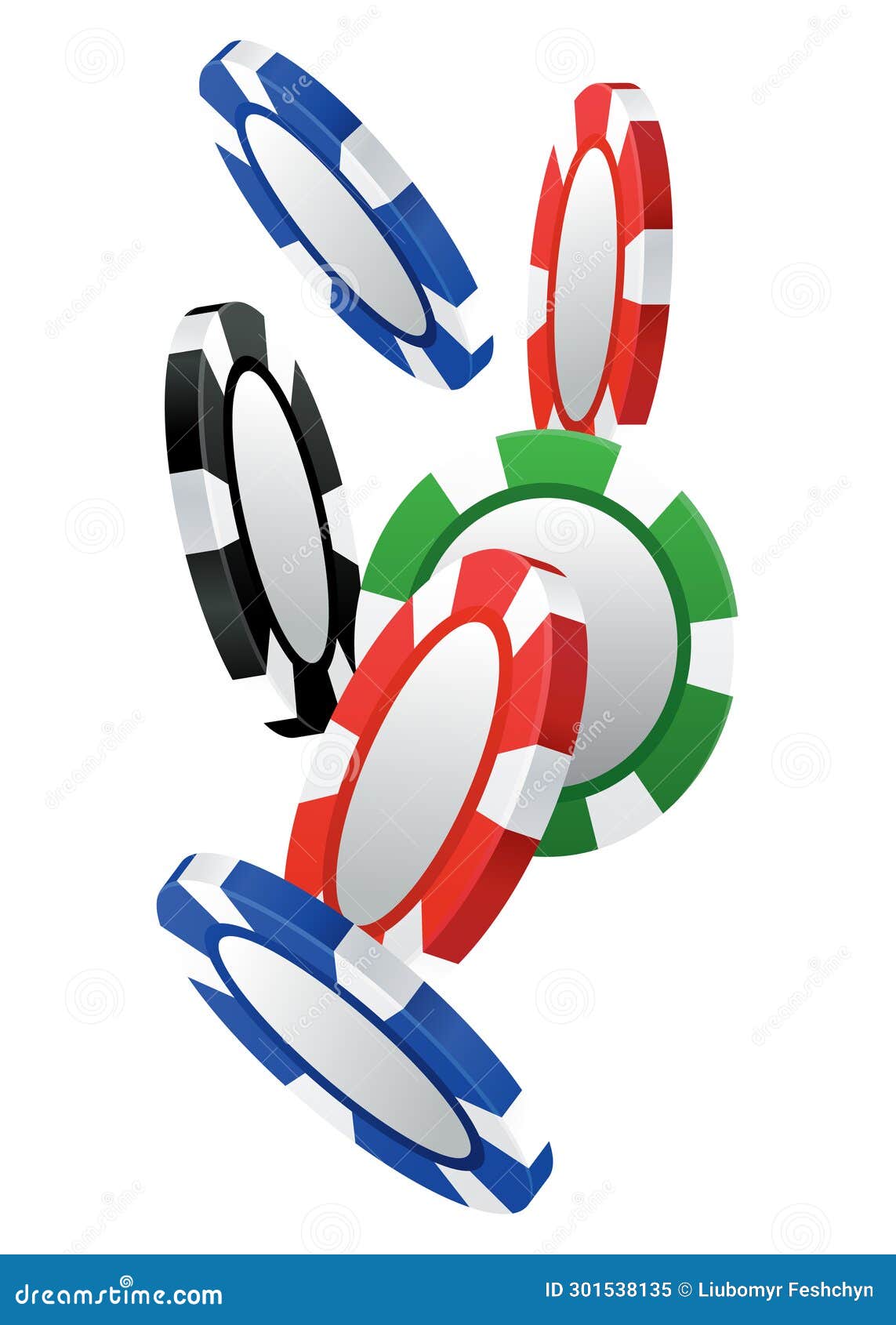 Playing Chips. 3d Chips in Different Positions. Chips for Playing Poker ...