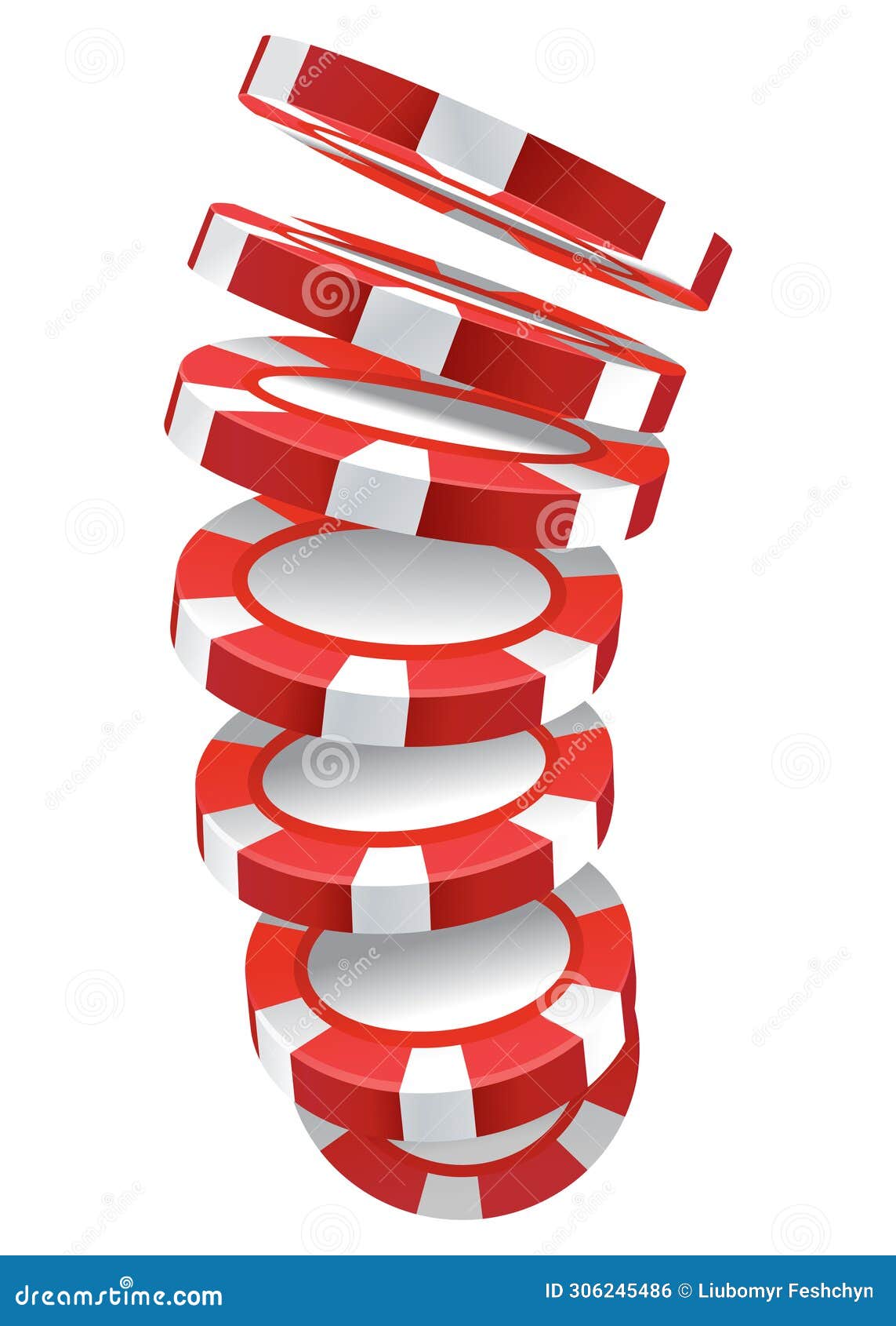 Playing Chips. 3d Chips in Different Positions. Chips for Playing Poker ...