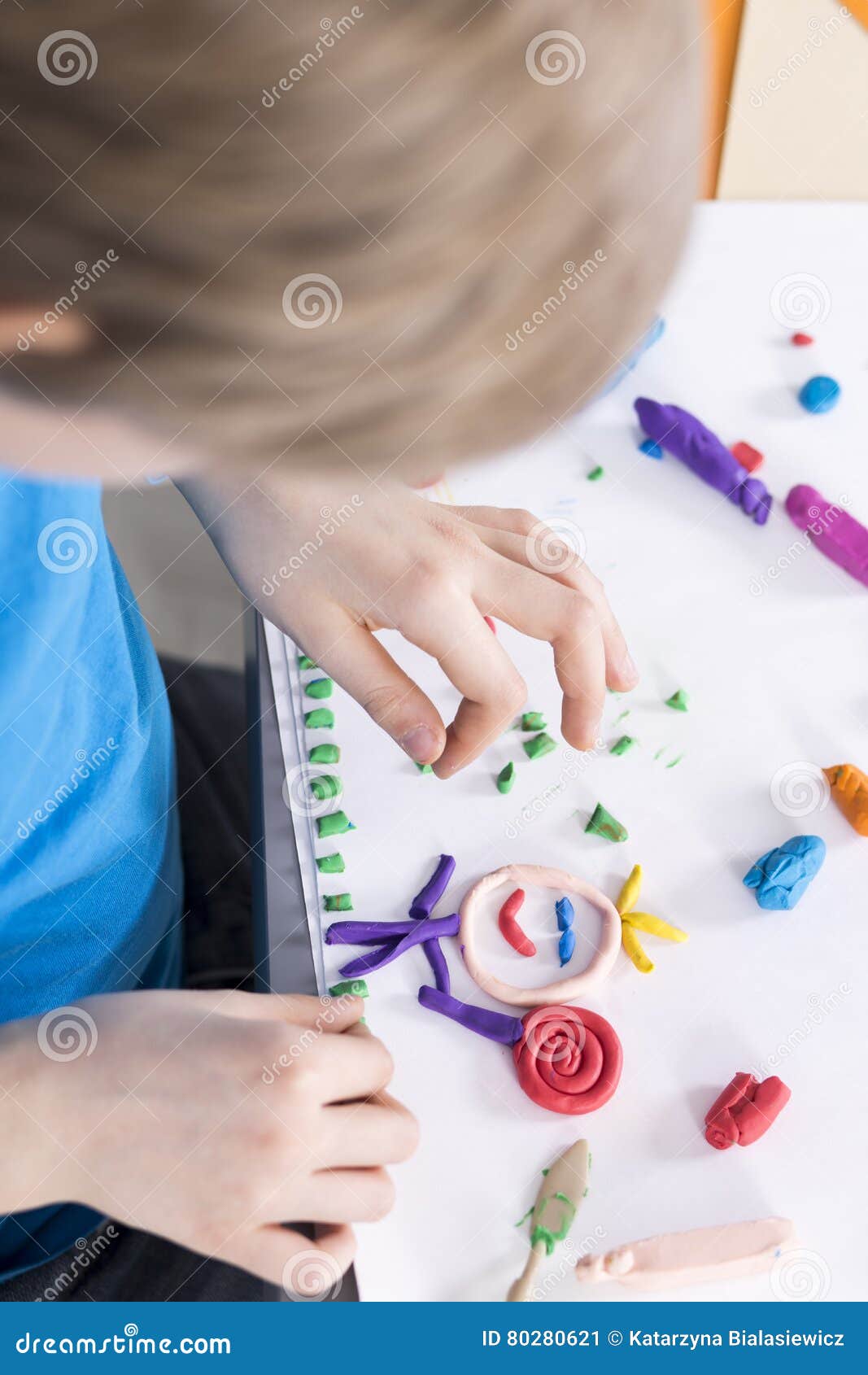 Playing with Colorful Plasticine Stock Image - Image of play, interior ...