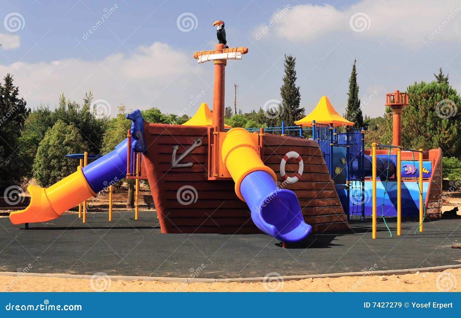 Playing Complex for Children in Public Park Stock Image - Image of deck ...
