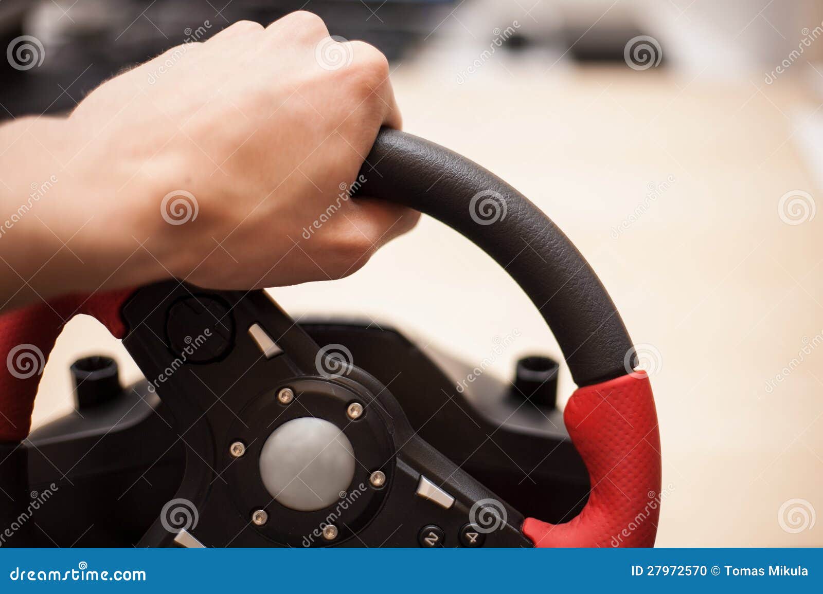 Playing Computer Games with Computer Wheele Stock Photo - Image of ...