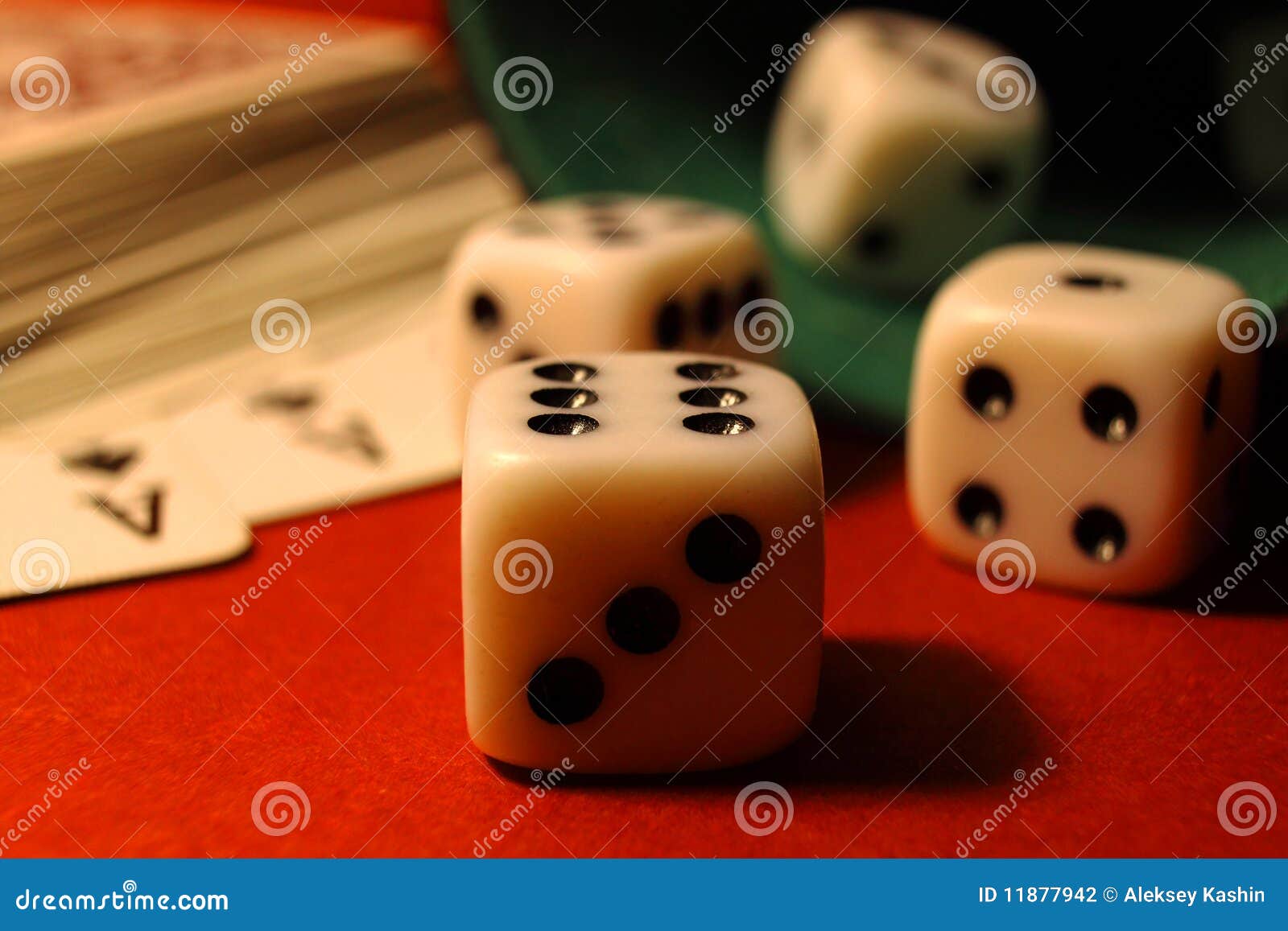 Playing cubes and cards stock photo. Image of interior - 11877942