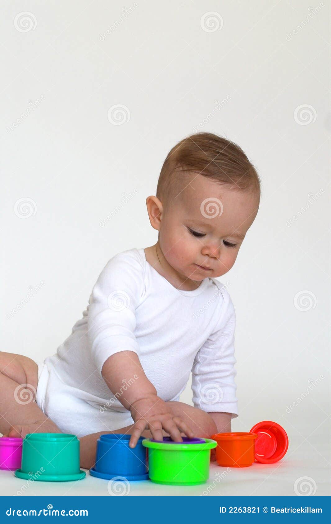 Playing with Cups stock image. Image of baby, innocence - 2263821