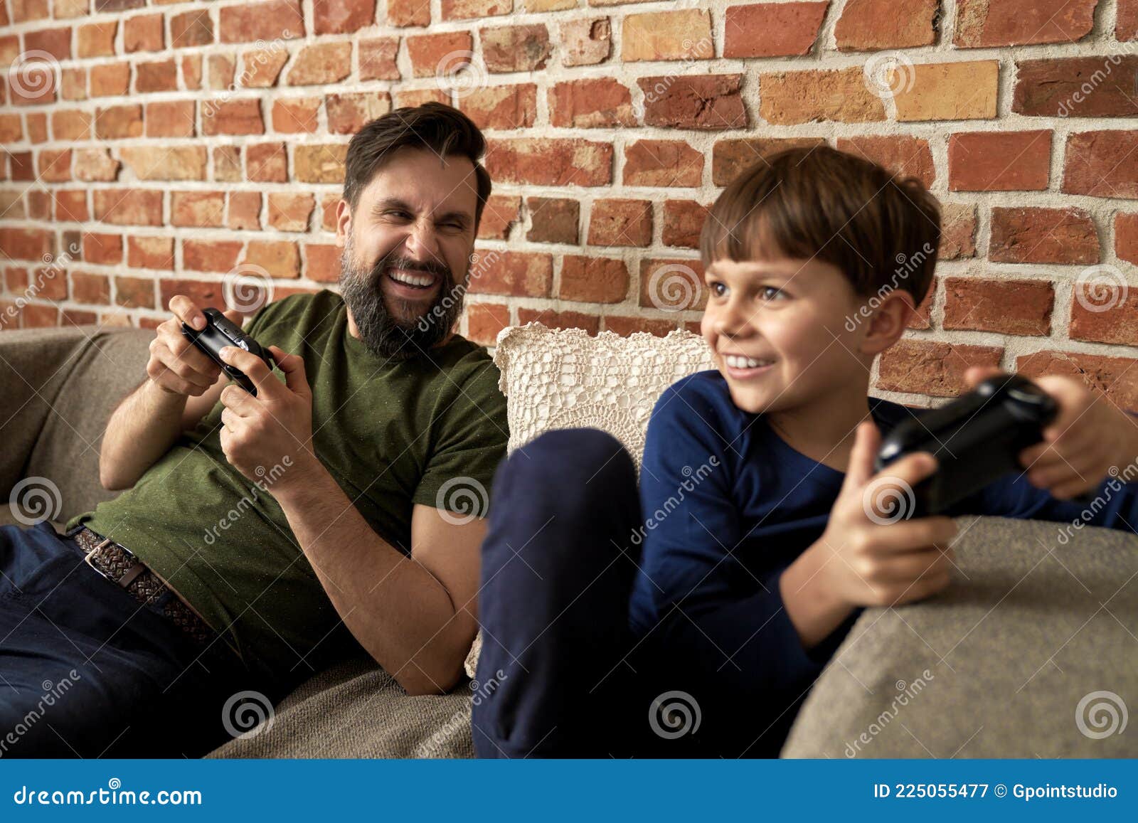 Playing with dad stock image. Image of connection, home - 225055477