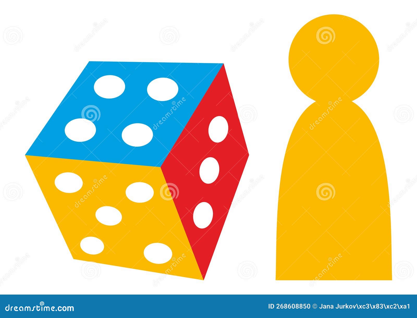 Playing Dice and Figure, Symbol, Board Game Elements, Eps. Stock ...