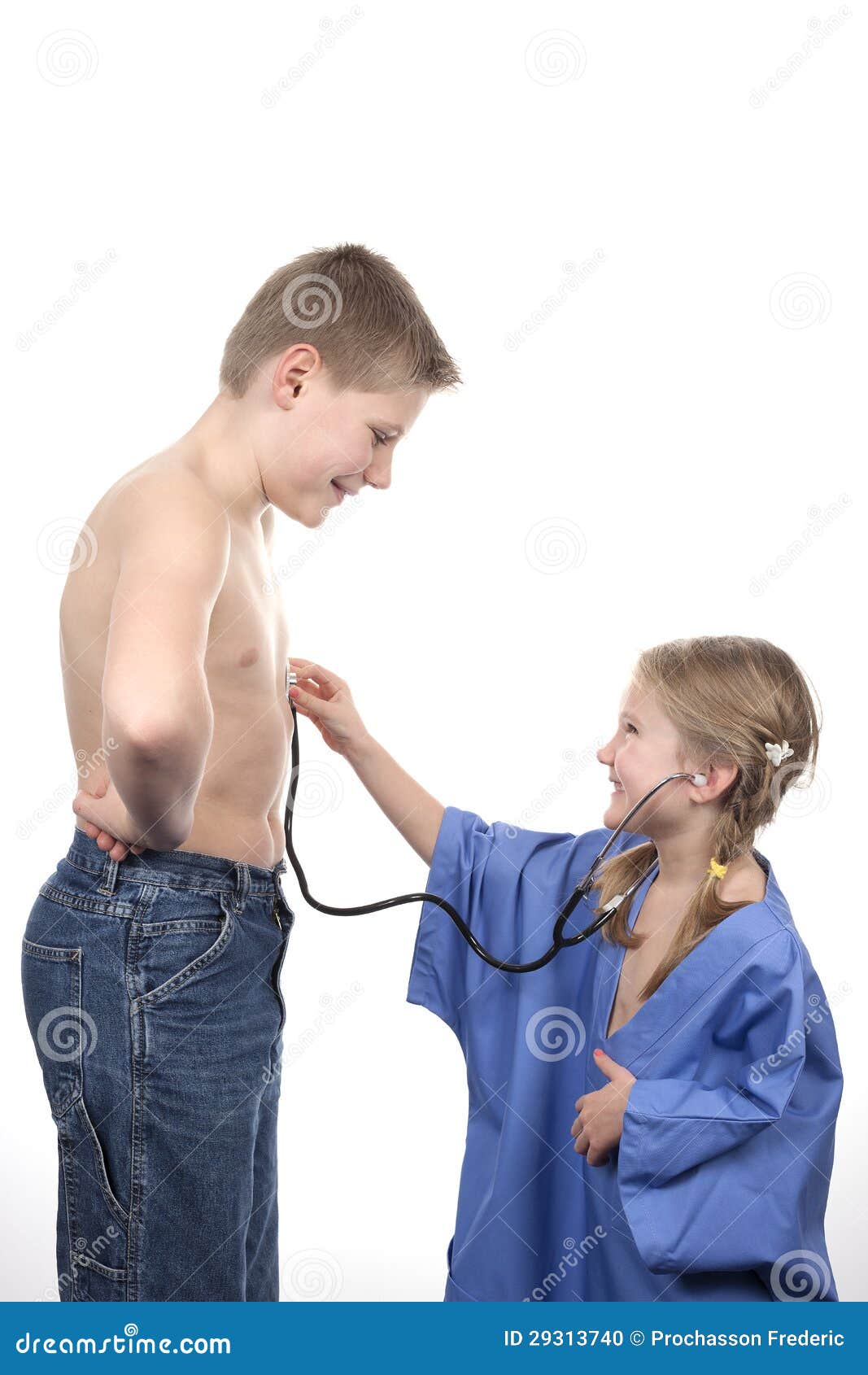 Playing Doctor with Stethoscope Stock Photo - Image of doctor, nurse ...