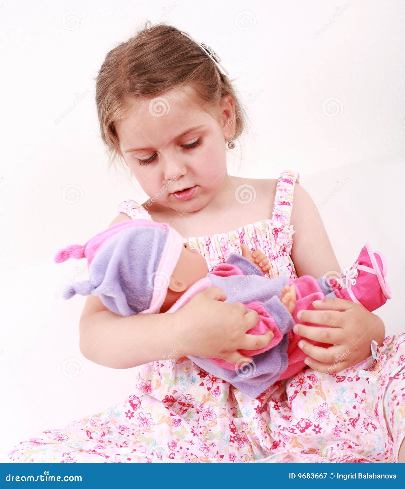Playing with doll stock image. Image of inside, childhood - 9683667