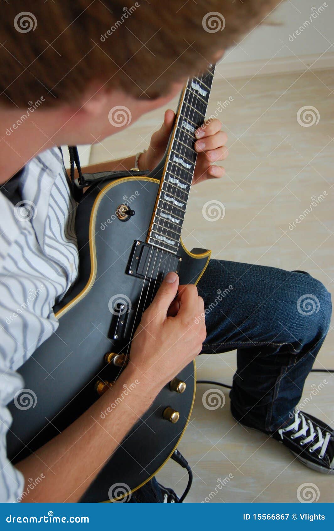 Playing Electric Guitar stock image. Image of cords, fingers - 15566867