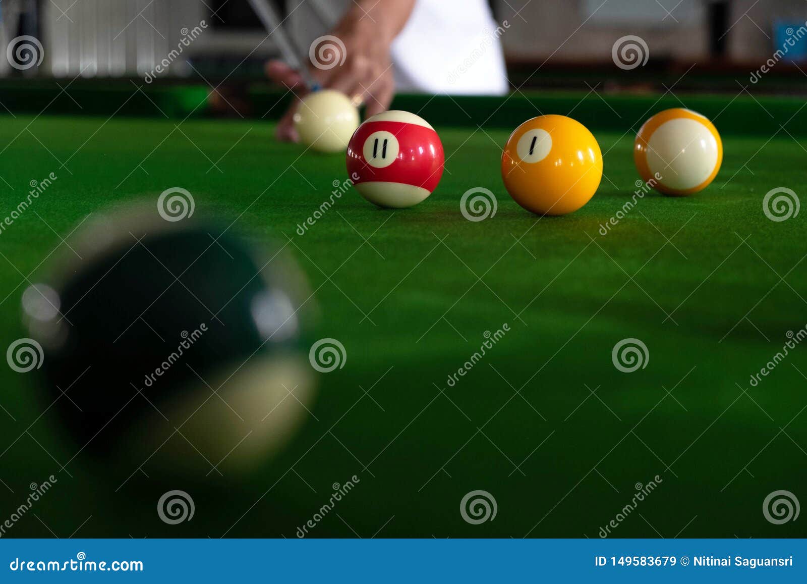 Playing, Establishing a Snooker Ball, a Red Ball and a Ball with ...