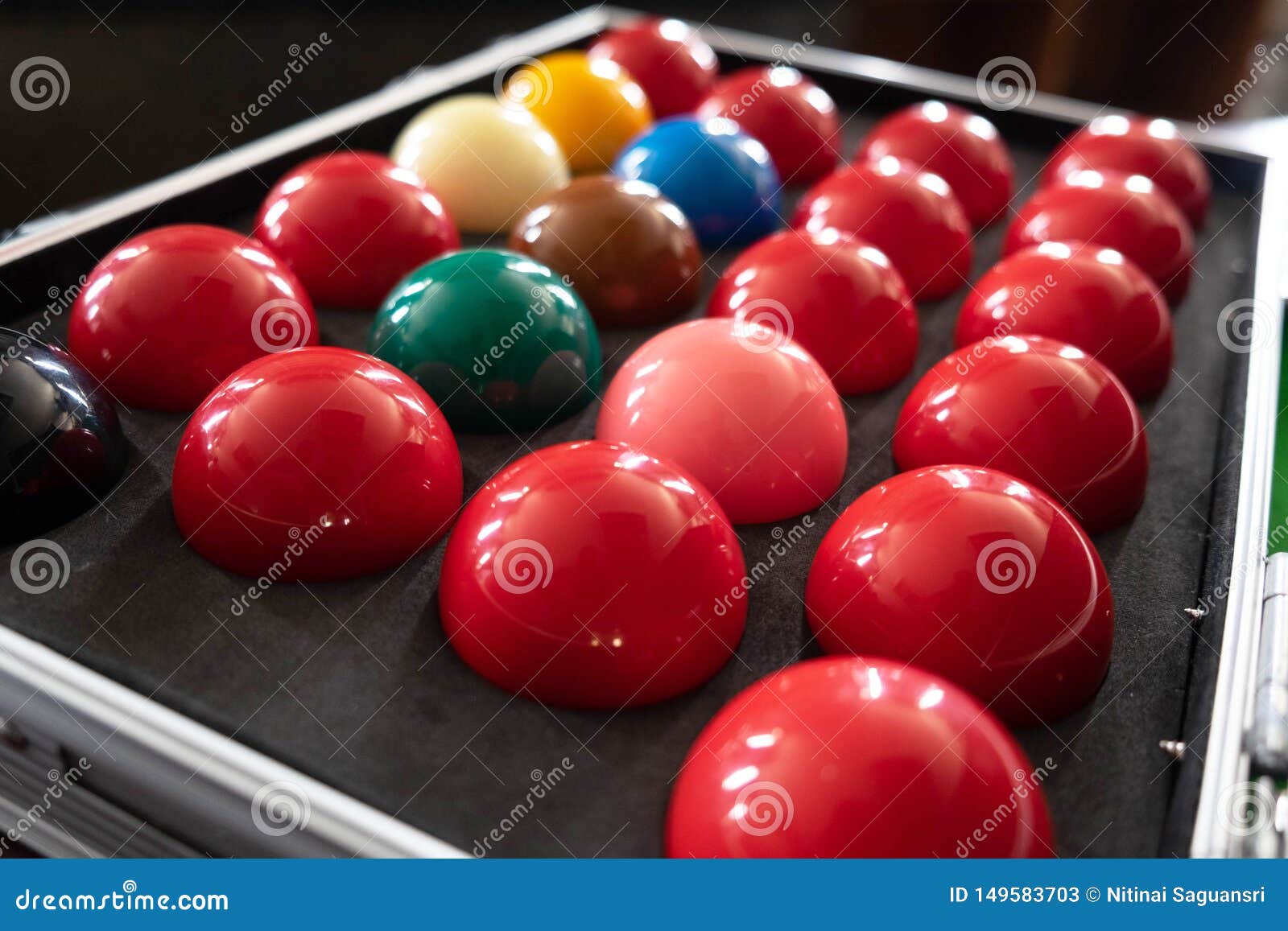 Playing, Establishing a Snooker Ball, a Red Ball and a Ball with ...