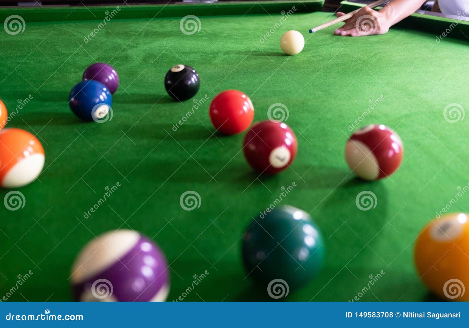 Playing, Establishing a Snooker Ball, a Red Ball and a Ball with ...