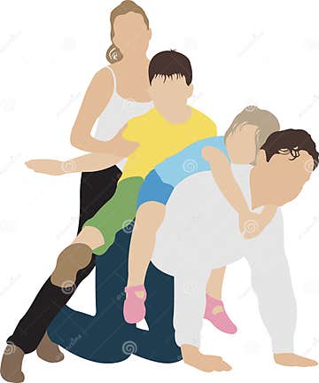 Playing family stock vector. Illustration of outside, clip - 4093502