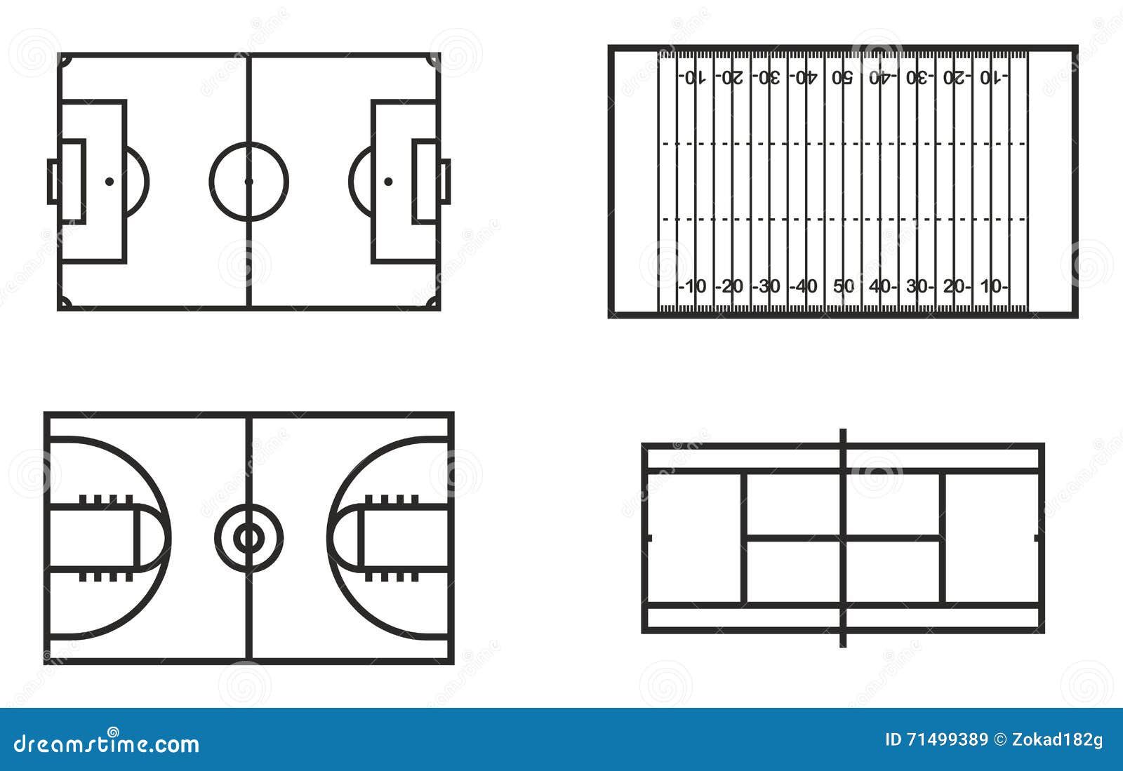 Playing Fields Icons Set 1 stock vector. Illustration of center - 71499389