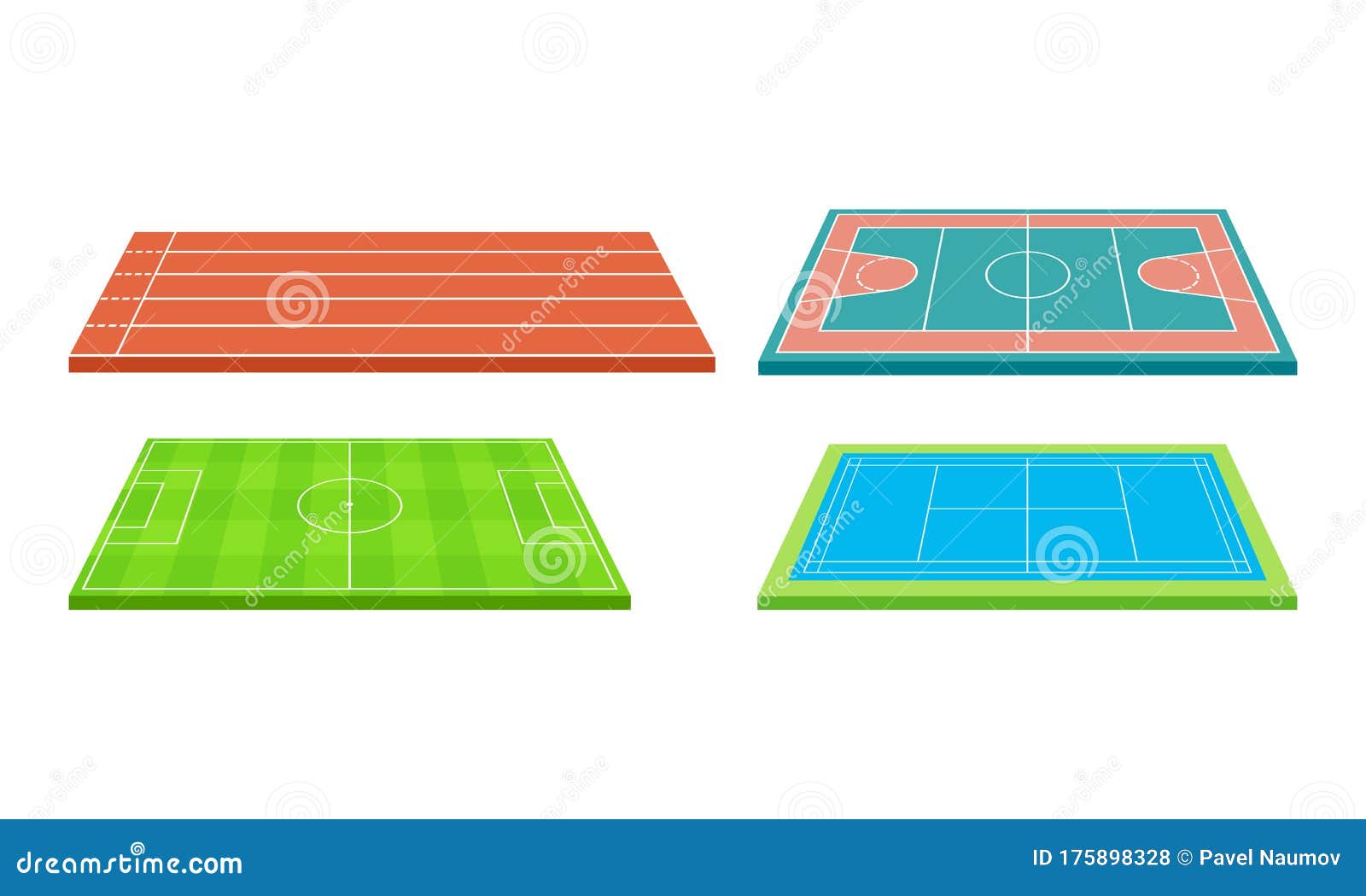 Playing Fields for Sport Games Like Football Vector Set Stock Vector ...