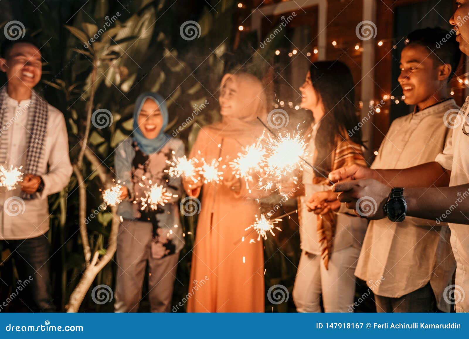Playing Firework with Friends Stock Image - Image of male, light: 147918167