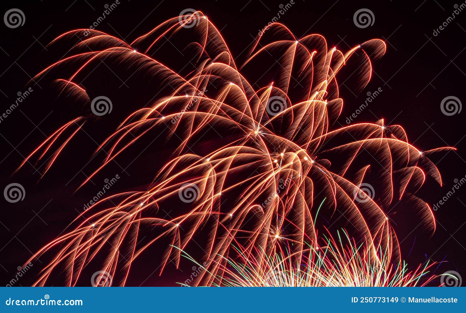 Playing with Fireworks in the Night Sky Stock Image - Image of ...