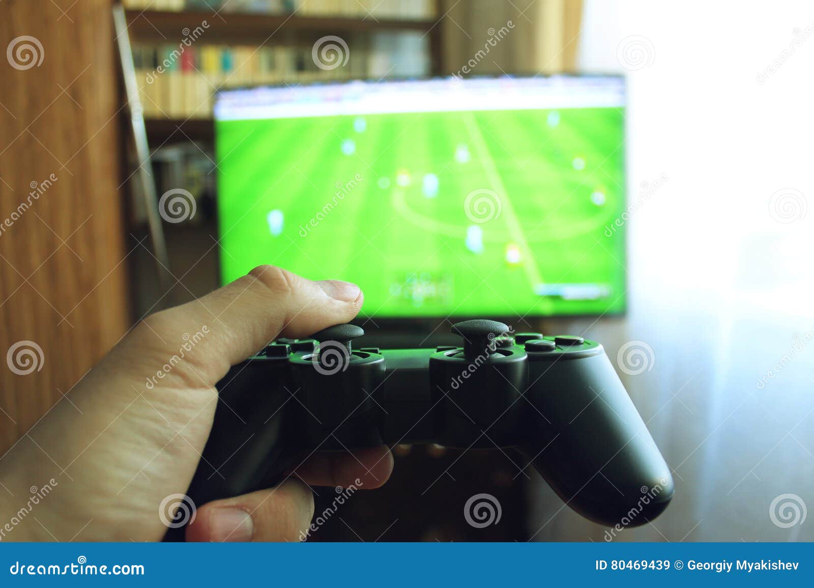 Playing Football with the Joystick Stock Image - Image of hands, soccer ...